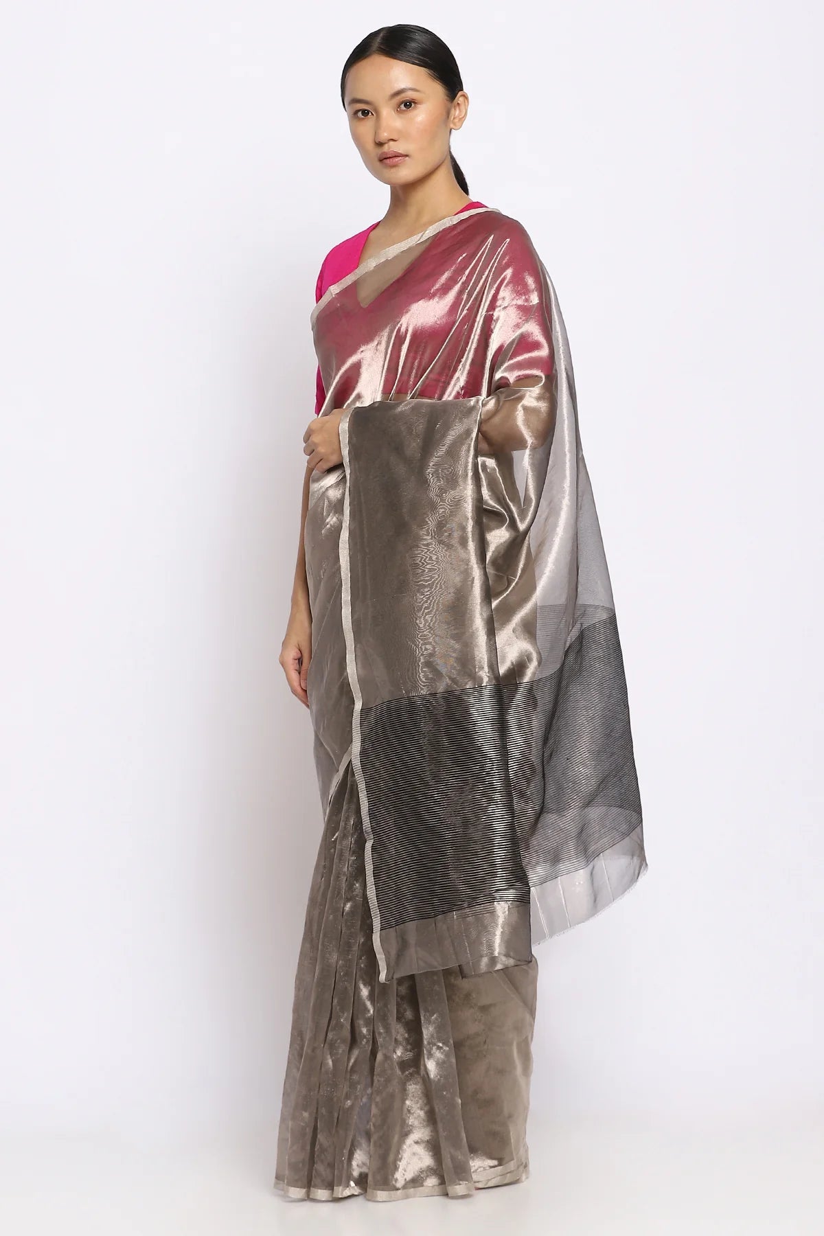 Metallic Silver Sari | Festive Sarees | Mitti Lifestyle – Mitti ...
